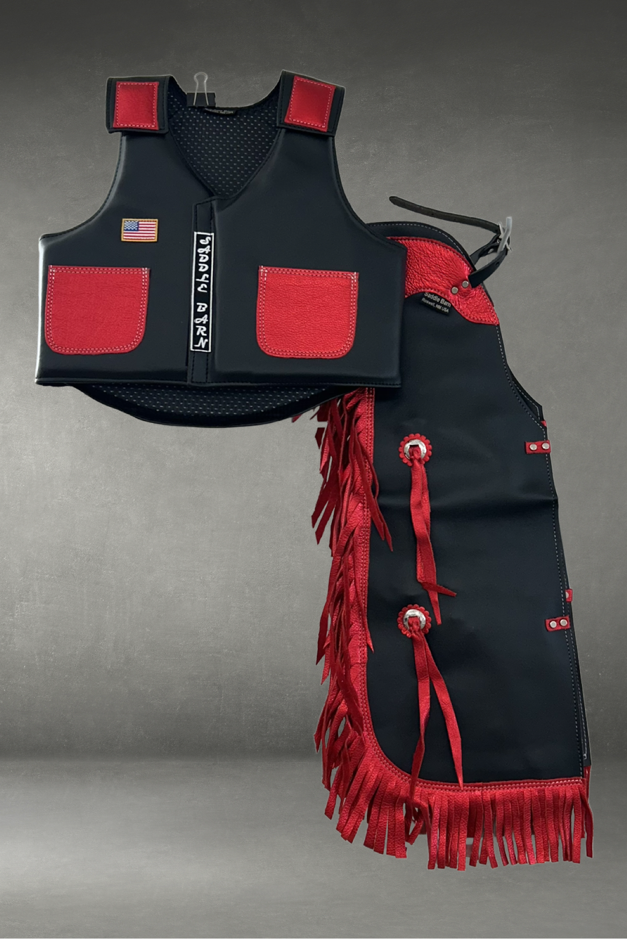 FAUX LEATHER KID'S RODEO CHAP VEST COMBO – Saddle Barn